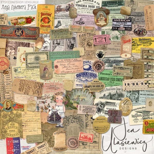 Ephemera Packs - Etsy