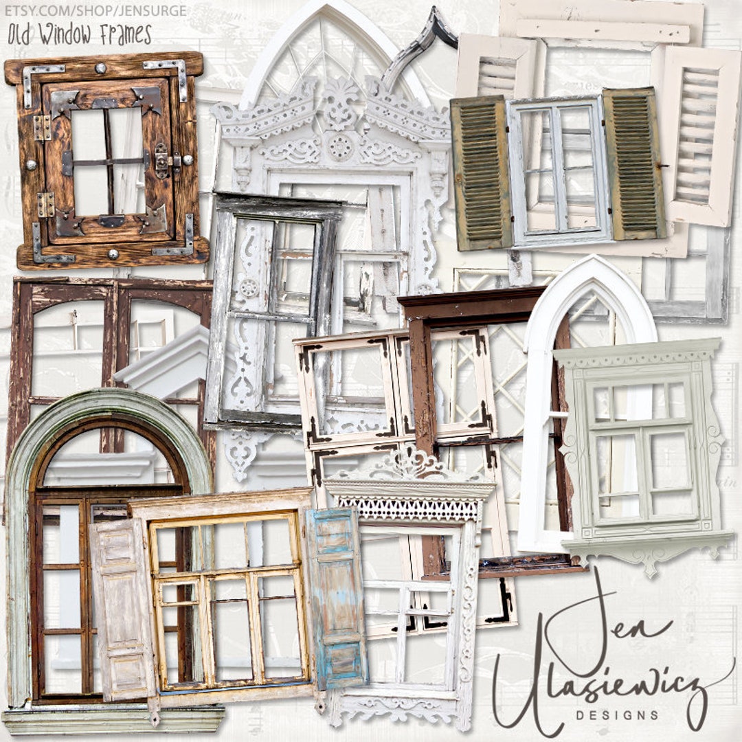Old Window Frames Instant Download, Printable, Digital Collage, Diary ...