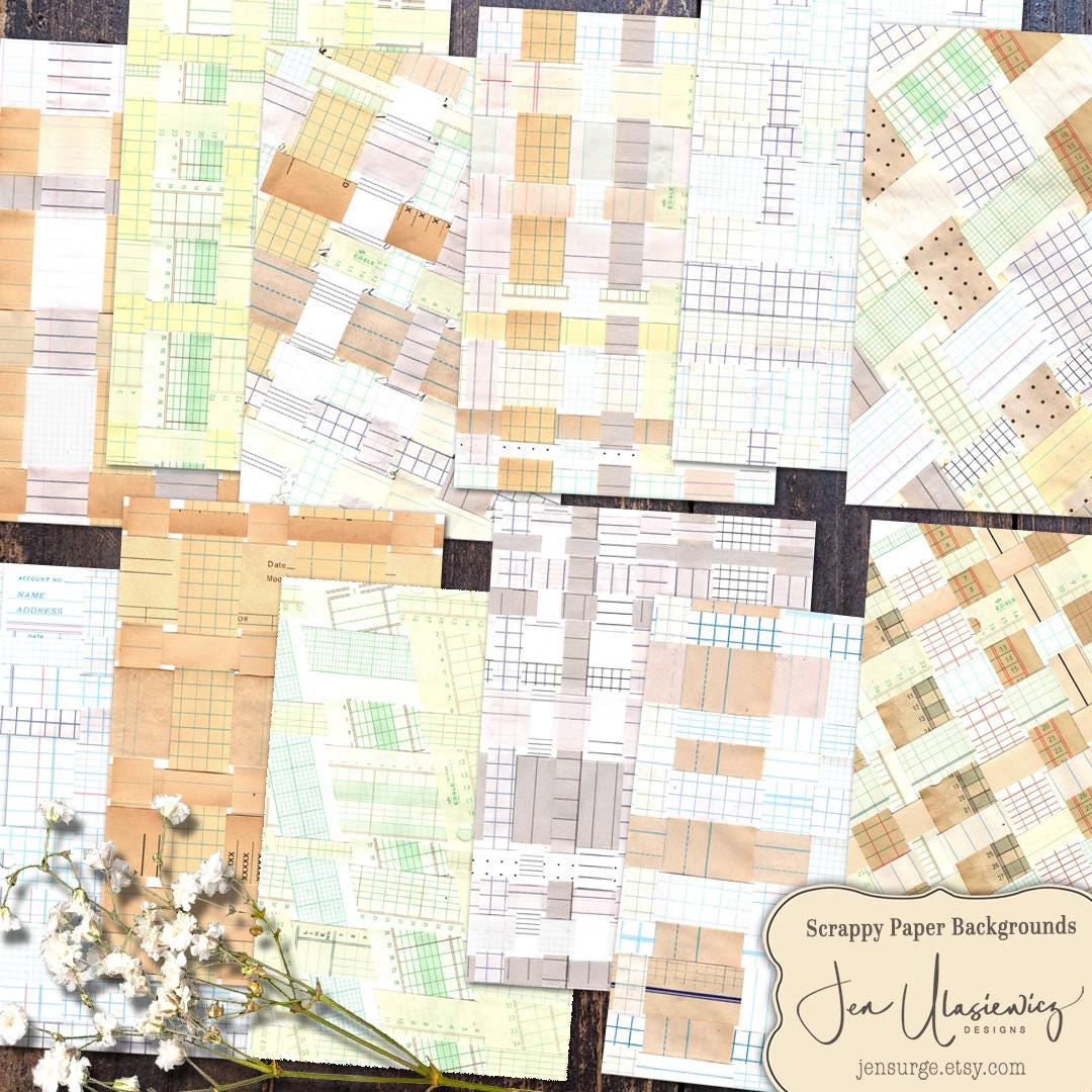 Scrappy Paper Backgrounds: Scrapbook & Junk Journal (digital Download ...