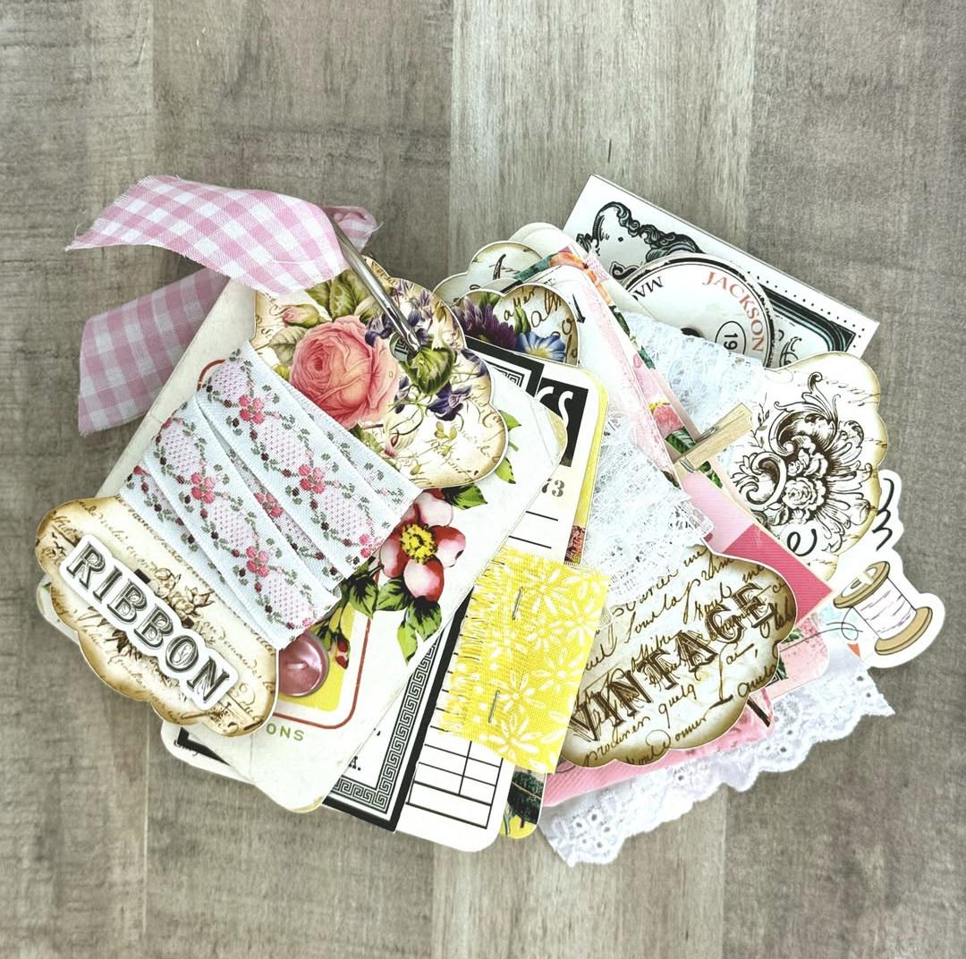 Vintage Spool Cards Printable: Lace, Ribbon & String Storage (digital ...