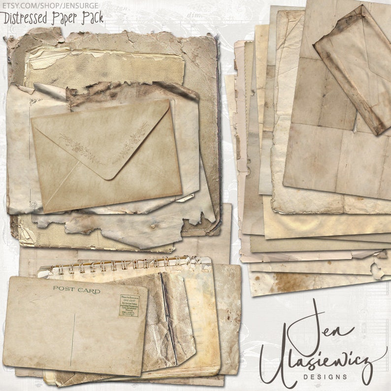 Distressed Paper Pack Instant Download Ephemera Pack - Etsy