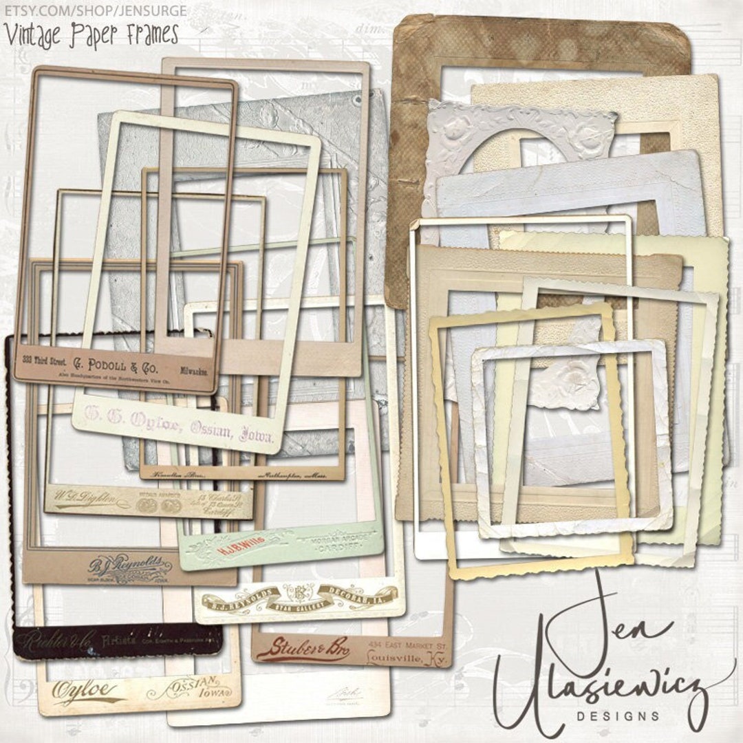 Vintage Paper Frames Instant Download Ephemera Pack, Printable, Digital ...