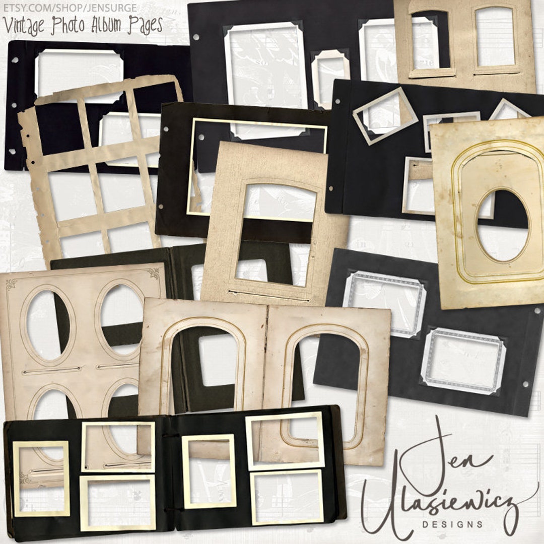 Vintage Photo Album Frames Instant Download Ephemera, Printable ...