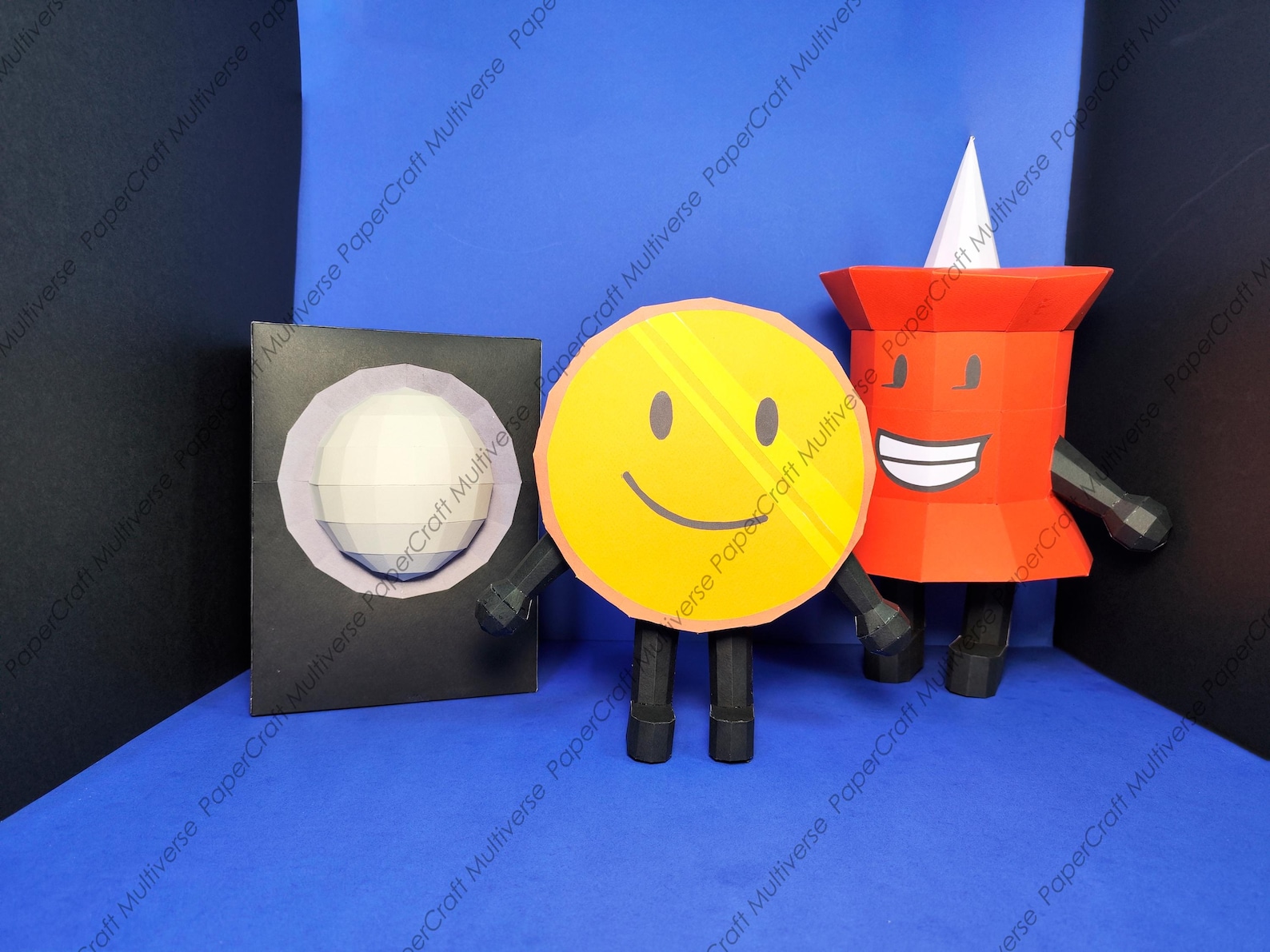 Coiny BFDI Papercraft Model - Printable DIY Template, Low Poly, 3D ...