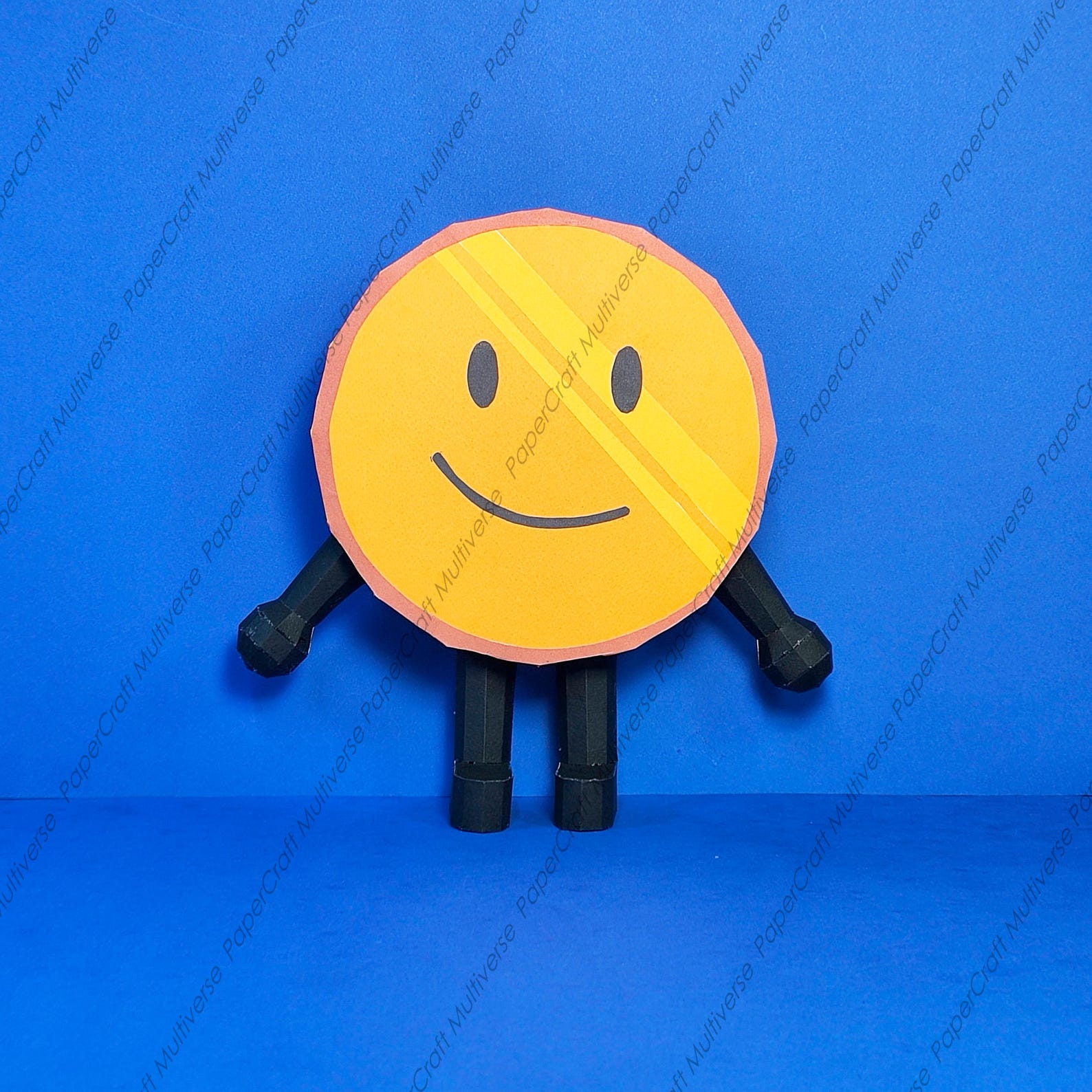 Coiny BFDI Papercraft Model - Printable DIY Template, Low Poly, 3D ...
