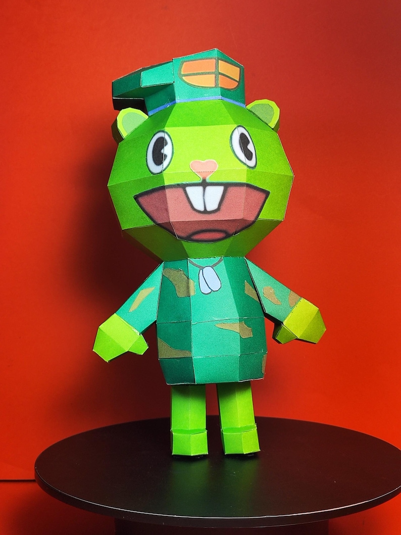 Flippy HTF Papercraft Model Printable DIY Template, Low Poly, 3D Paper ...