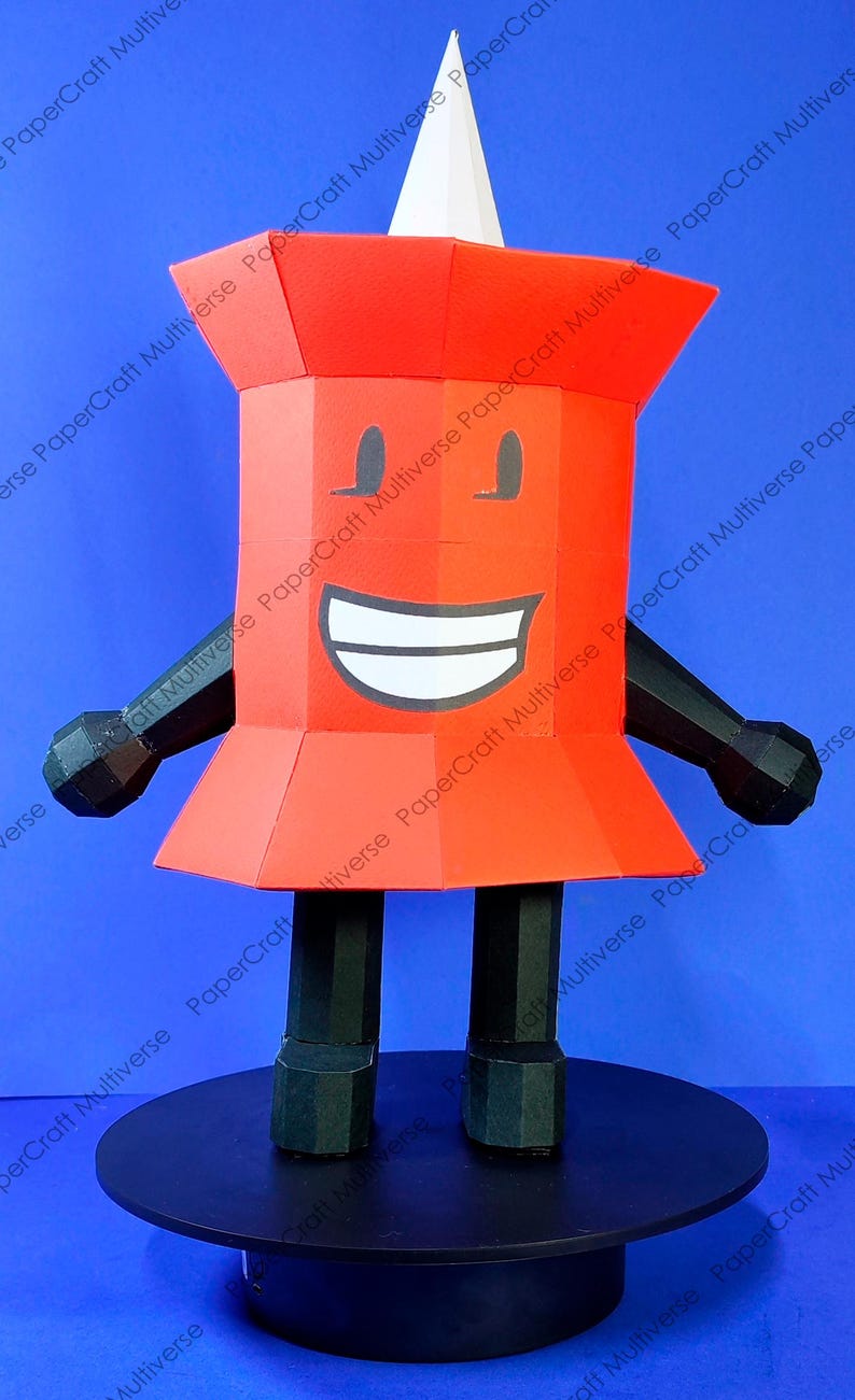 Pin BFDI Papercraft Model - Printable DIY Template, Low Poly, 3D Paper ...