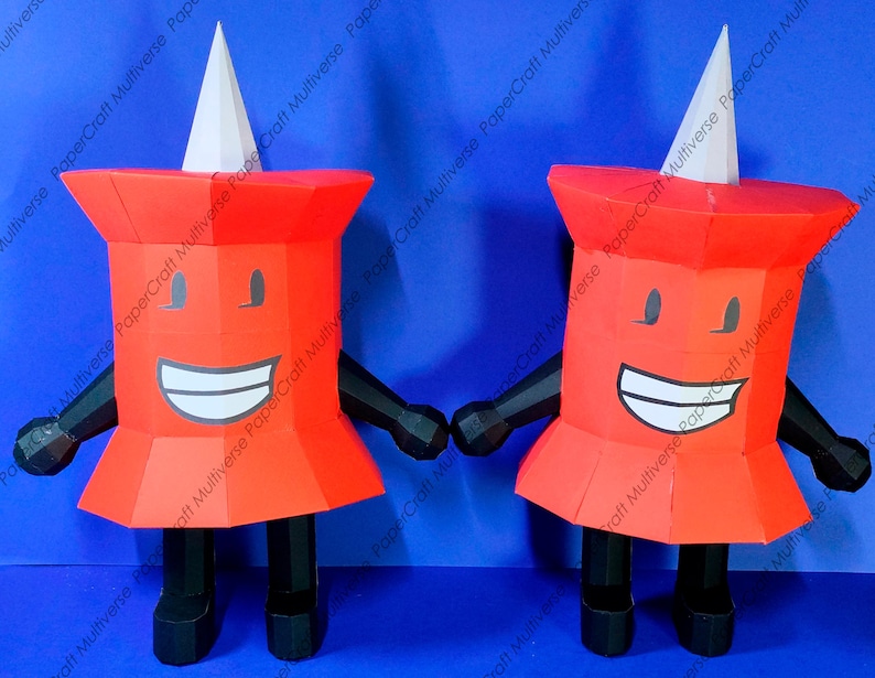 Pin BFDI Papercraft Model - Printable DIY Template, Low Poly, 3D Paper ...
