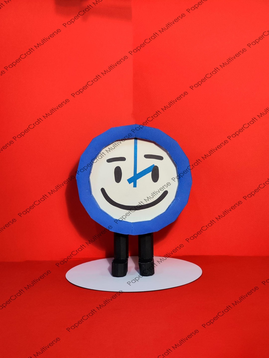 Clock BFDI Papercraft Model - Printable DIY Template, Low Poly, 3D ...