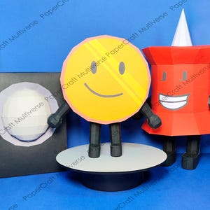 Coiny BFDI Papercraft Model - Printable DIY Template, Low Poly, 3D ...