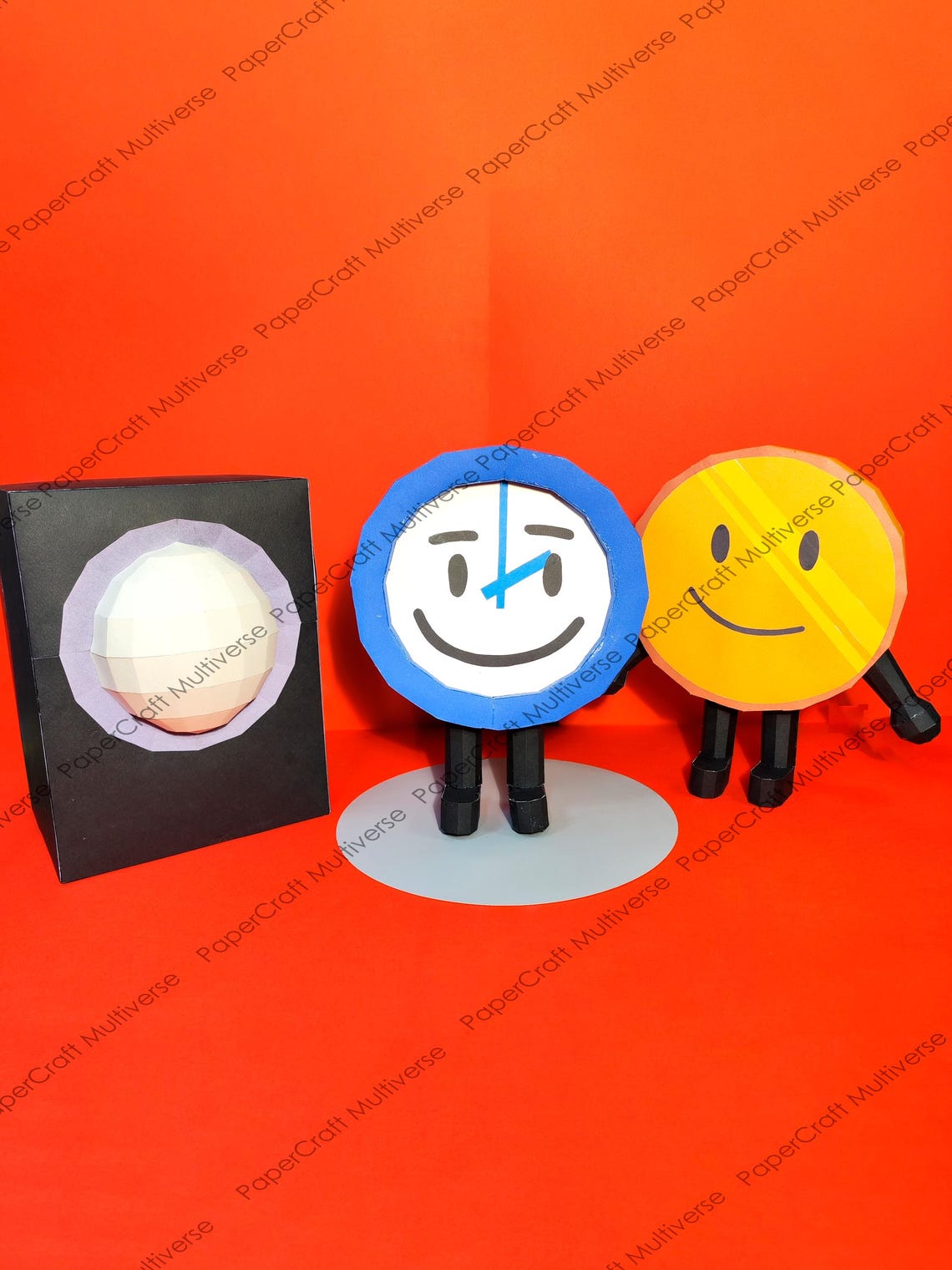 Clock BFDI Papercraft Model - Printable DIY Template, Low Poly, 3D ...