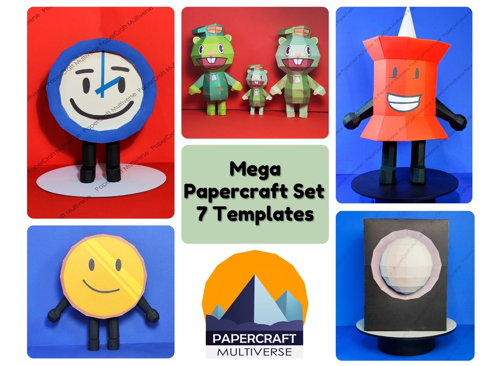 Mega Papercraft Pack – BFDI & HTF Characters, 7 DIY Printable Pdf ...