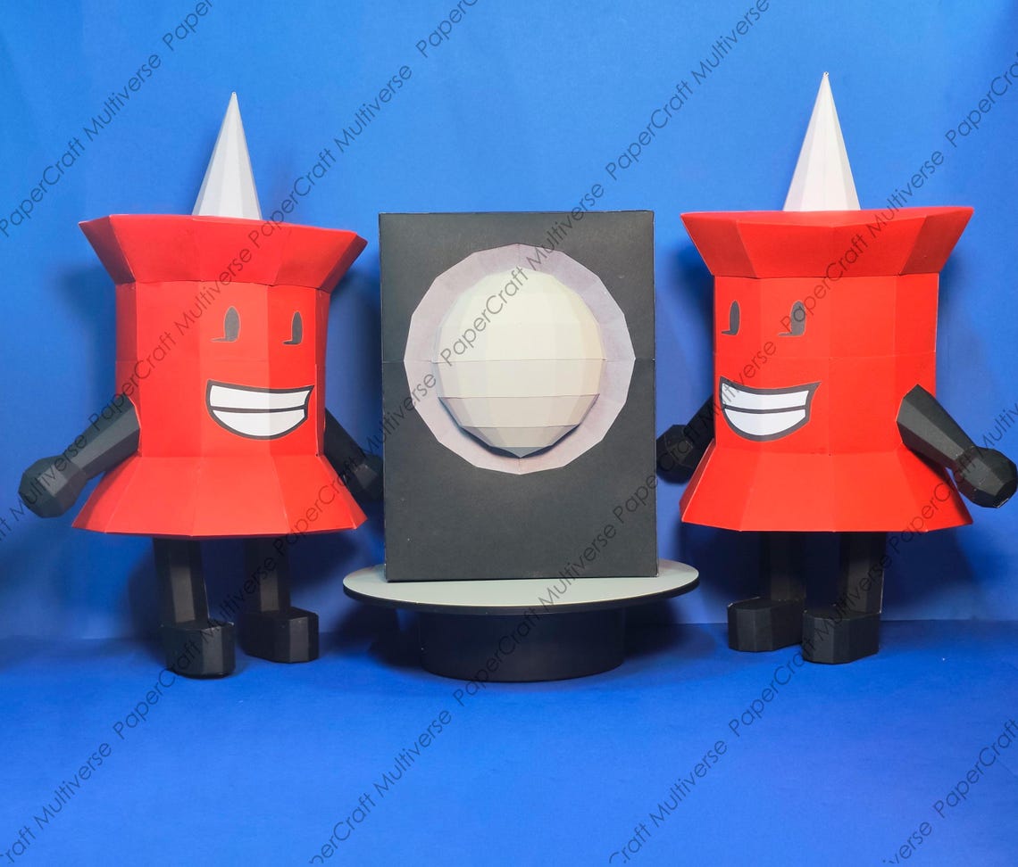 Announcer BFDI Papercraft Model - Printable DIY Template, Low Poly, 3D ...