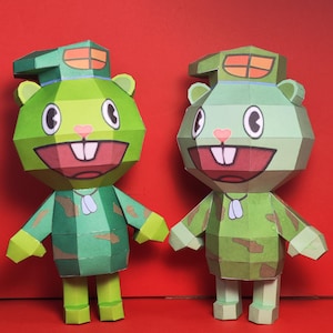 Flippy HTF Papercraft Model Printable DIY Template, Low Poly, 3D Paper Model, Perfect for Fans ...