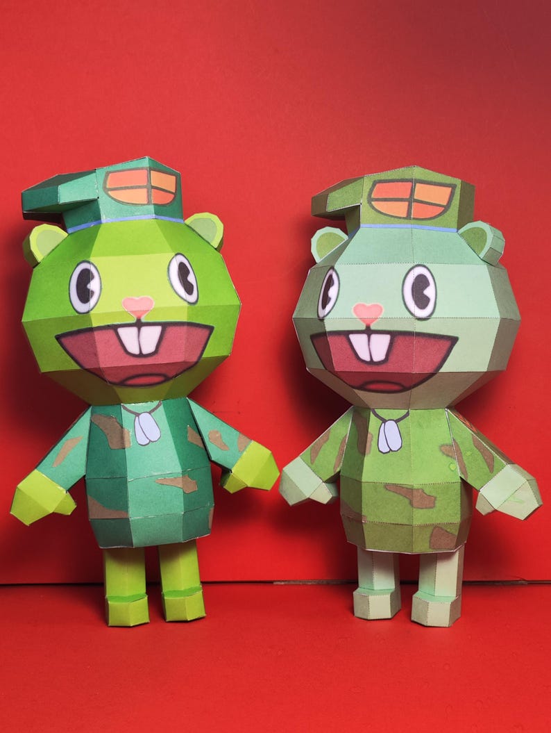 Flippy HTF Papercraft Model Printable DIY Template, Low Poly, 3D Paper ...