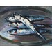 Four Anchovies on Silver Plate Original Oil Painting Paintings Food ...