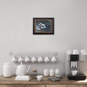 Four Anchovies on Silver Plate Original Oil Painting Paintings Food ...