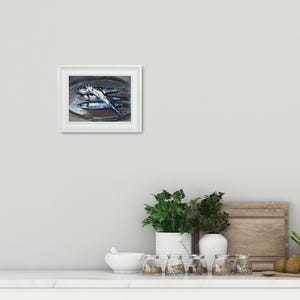 Four Anchovies on Silver Plate Original Oil Painting Paintings Food ...