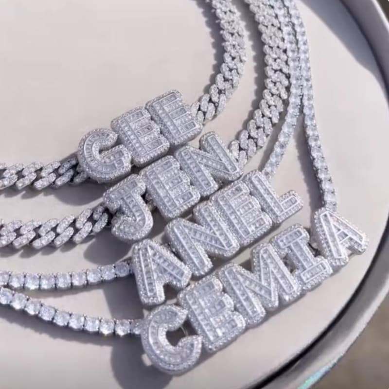 Iced Out Name Necklace - Etsy