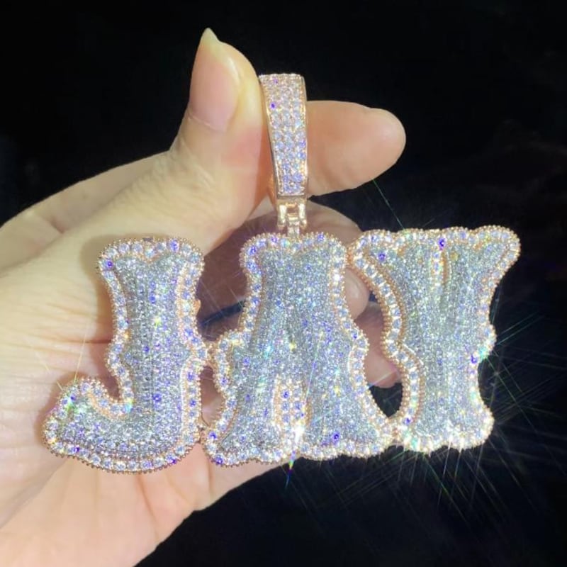 Iced Out Name Necklace - Etsy