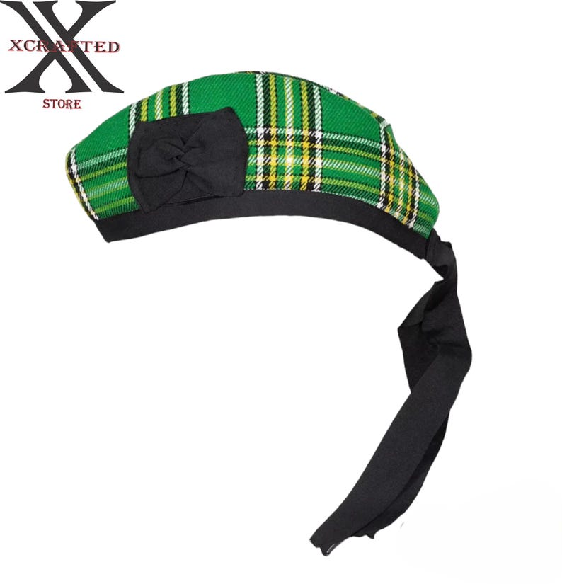 Scottish Irish Tartan Glengarry Cap - Military Bonnet Glengarry Hat ...