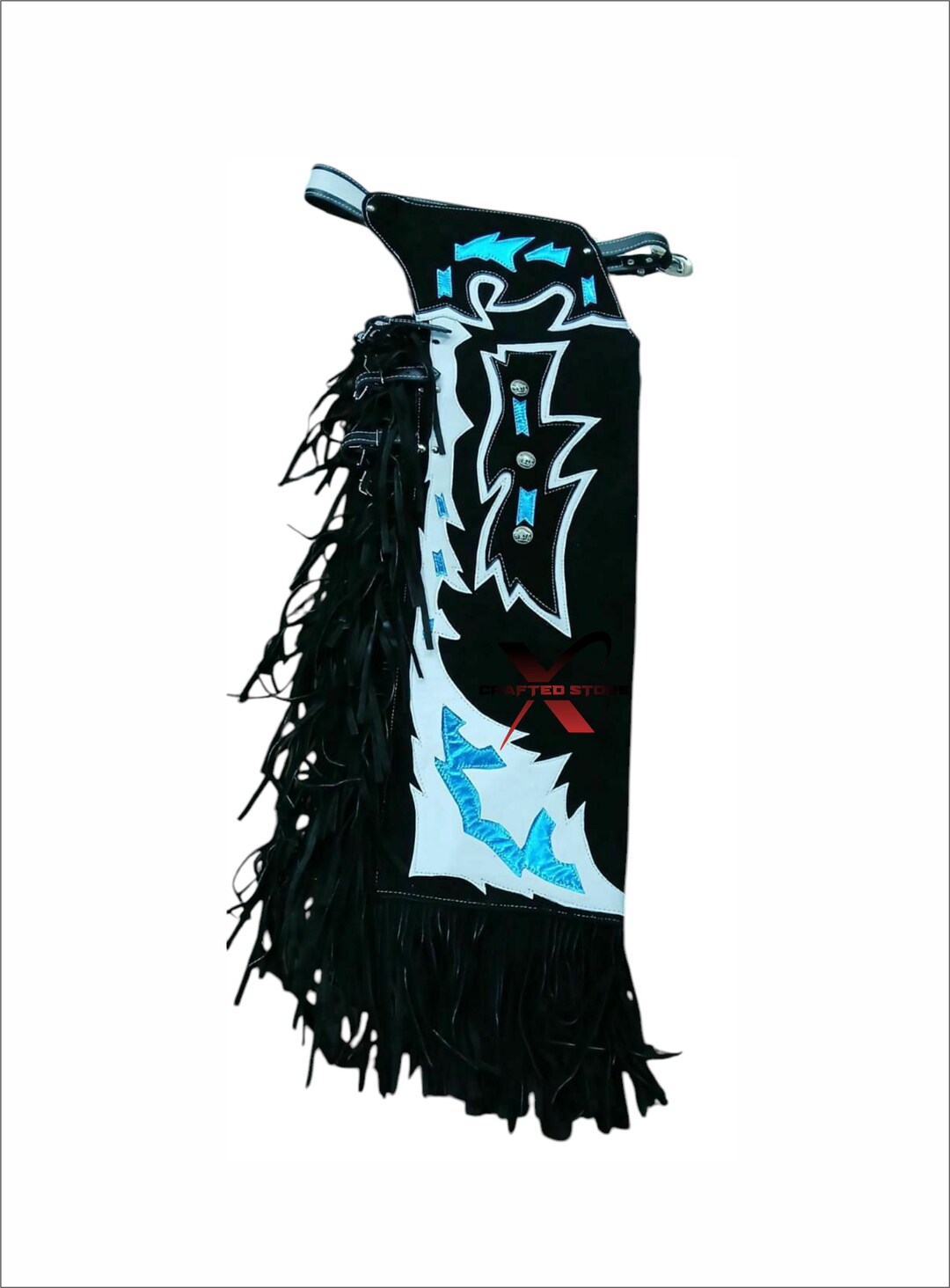 Bull Riding Chaps - Western Black Leather Show Adult Chap Fringes ...