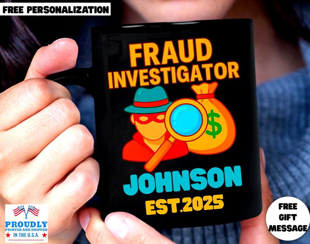 Personalized Fraud Investigator Mug, Custom Name Year Established ...