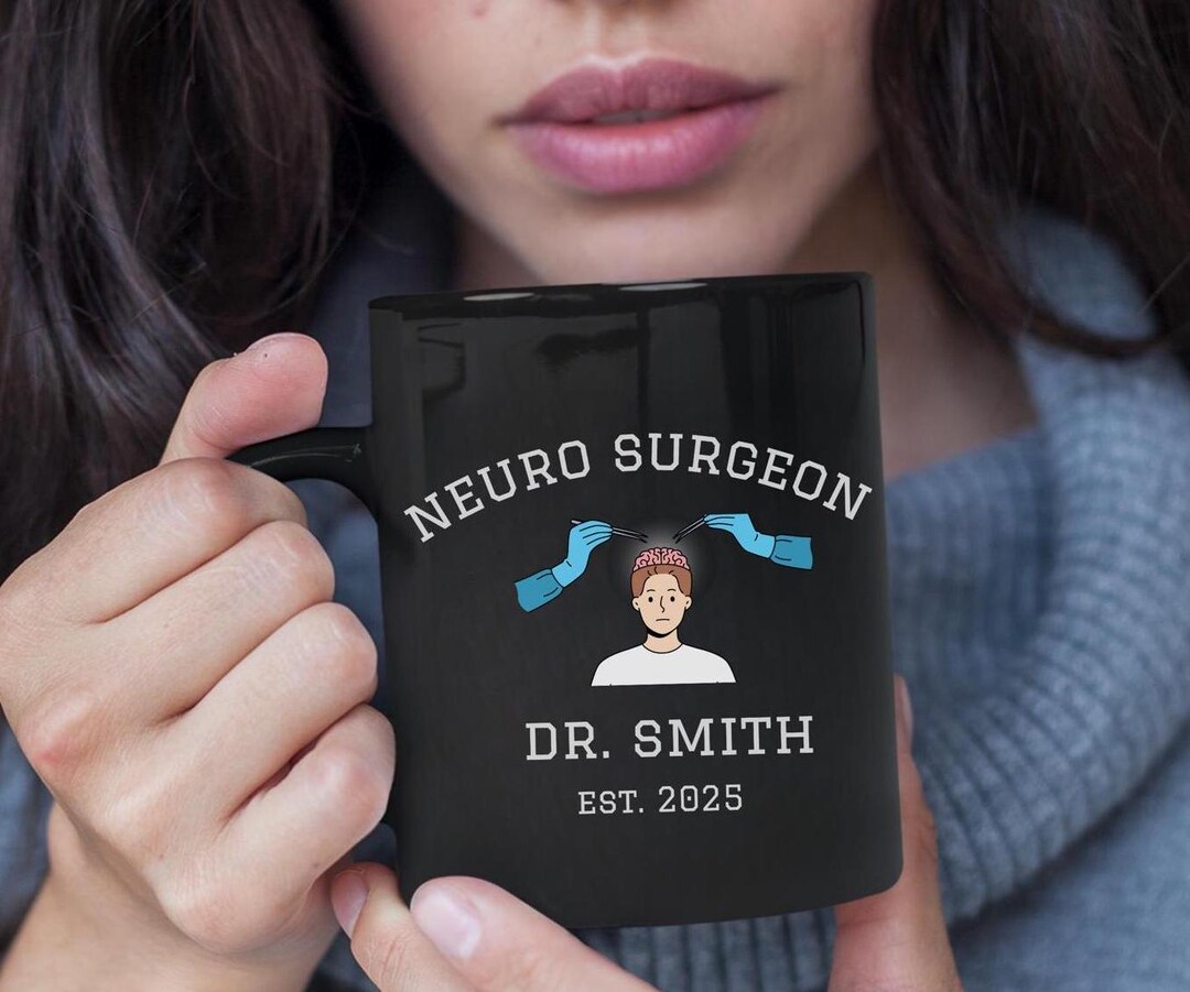 Personalized NEURO SURGEON Black Glossy Ceramic Mug, Custom Doctor ...