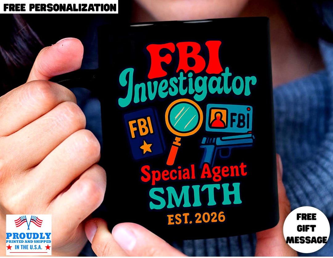 Personalized FBI Investigator Mug, Custom Special Agent Name Year ...