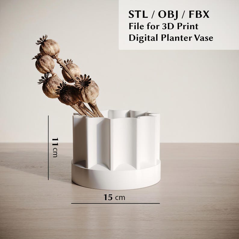 Digital STL File Planter – 3D Printable Pot for Plants – Digital ...