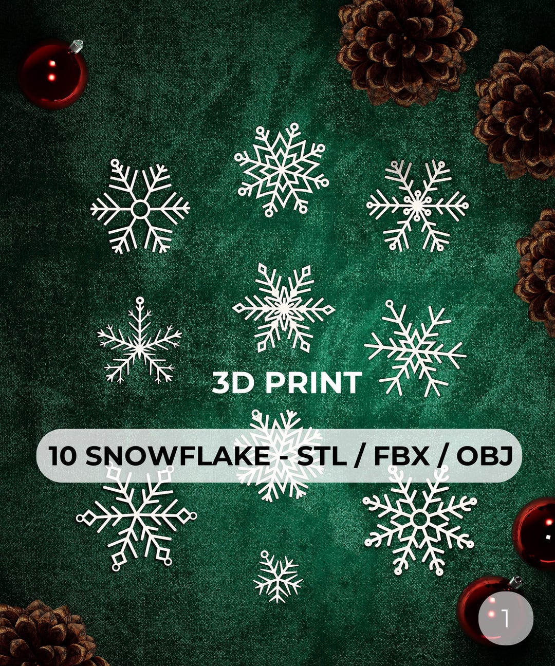 Snowflakes STL Pack | Christmas 3D Print | Christmas Tree Ornament 3D ...