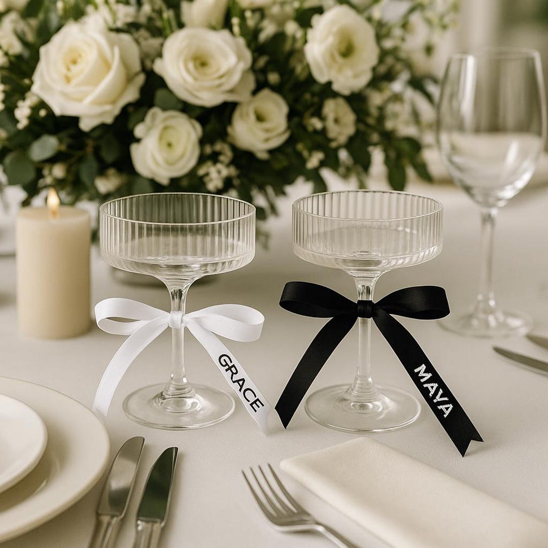 Personalized Ribbon Name Tag: Elegant Wedding, Party Place Card - Etsy