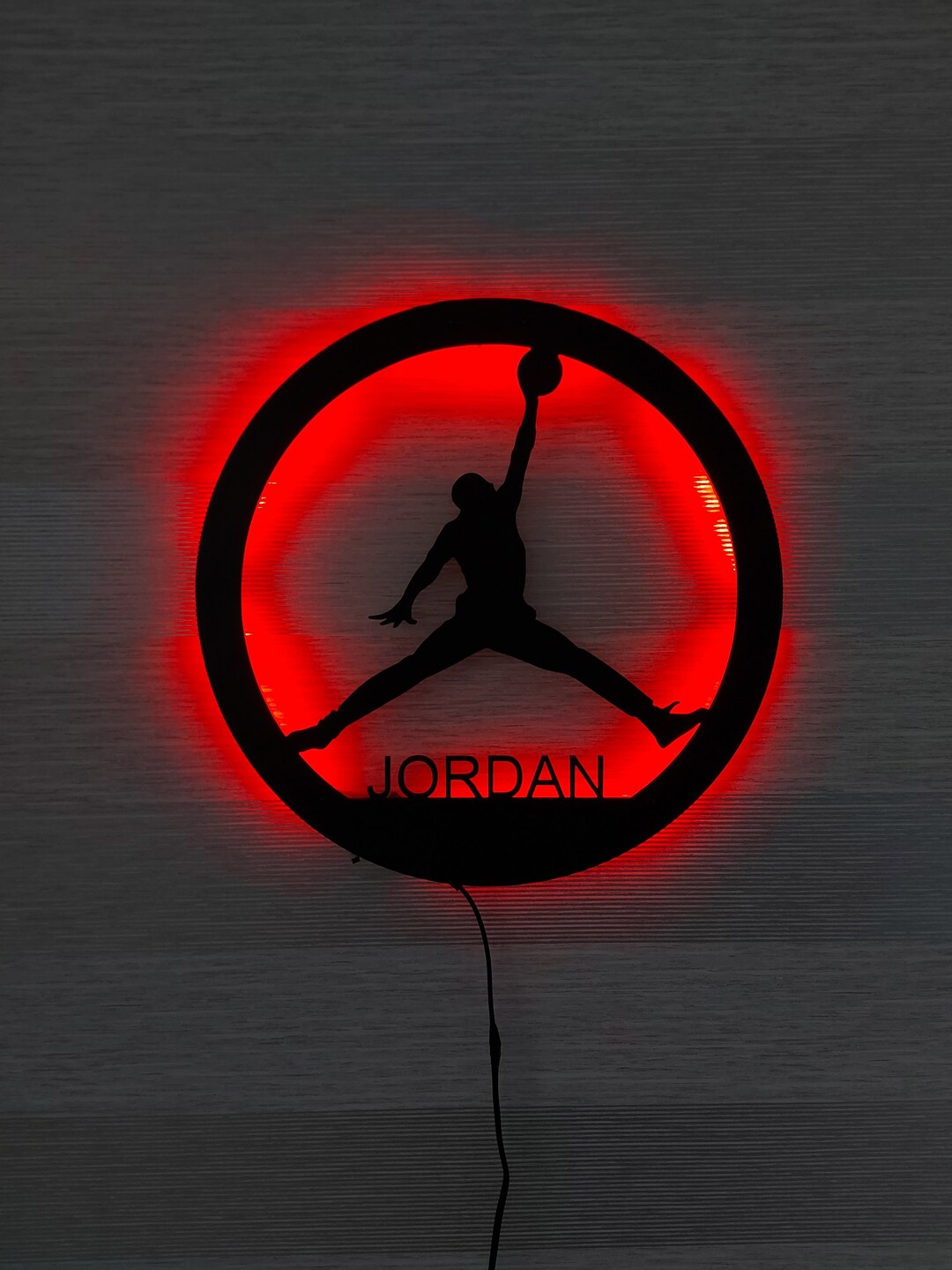 Jordan Wall Art Led Lighted Wooden Wall Decor NBA Sign for Wall - Etsy