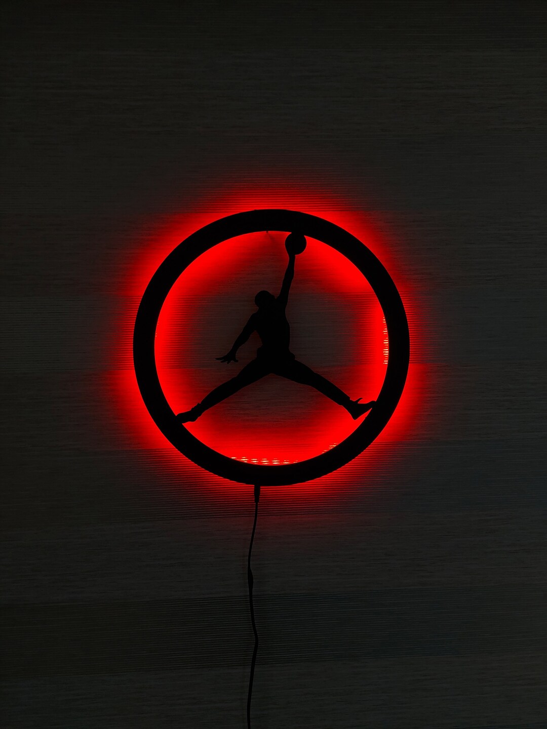 Jordan Wall Art With Led Lighted Wooden Wall Decor Jordan Basketball ...