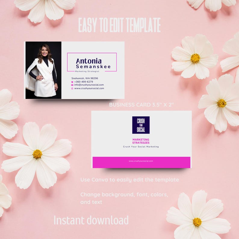 Canva Business Card Template - Etsy