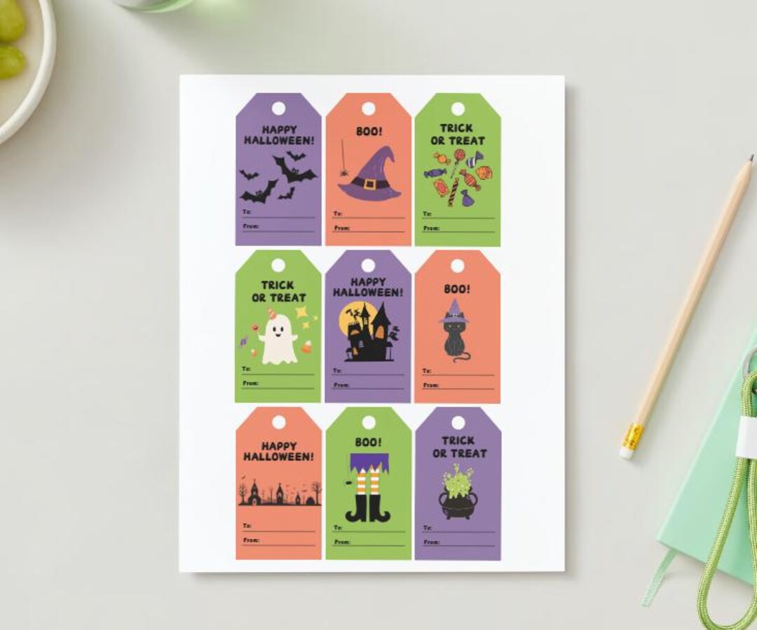 Halloween Favor Tags, Halloween Gift Tag, Trick or Treat Favor Tag ...