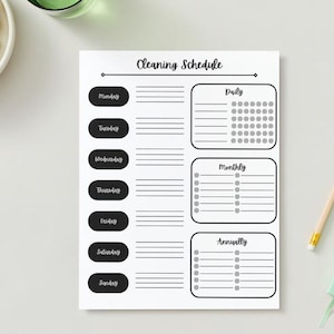 Cleaning Schedule editable and Printable - Etsy