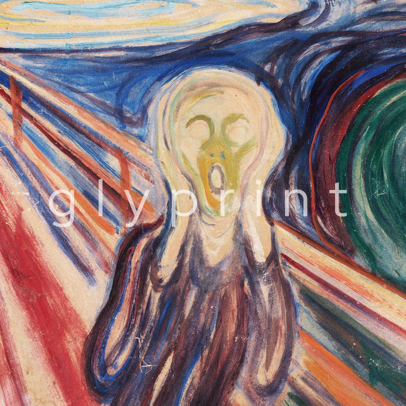 The Scream Poster Edvard Munch, 1893 Expressionist Art Print, Iconic ...