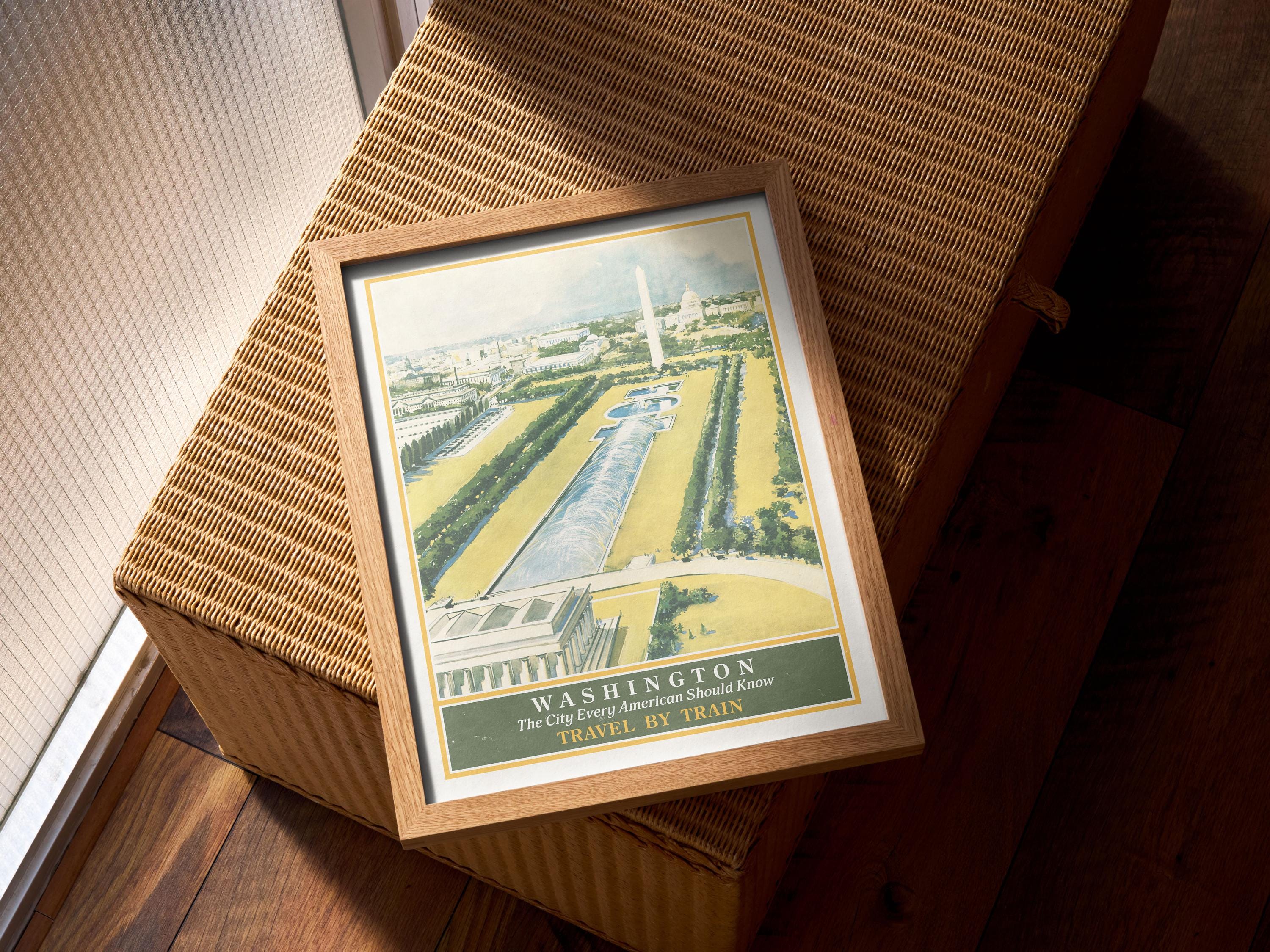 Washington DC Instant Download Poster Railroad Travel Vintage Capitol ...