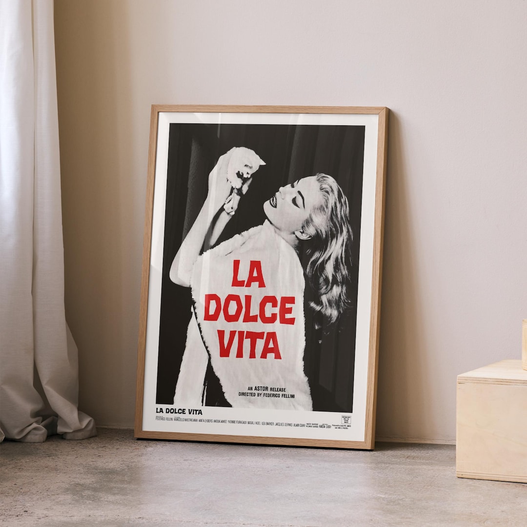 La Dolce Vita Movie Poster: Federico Fellini Film, Vintage Italian ...