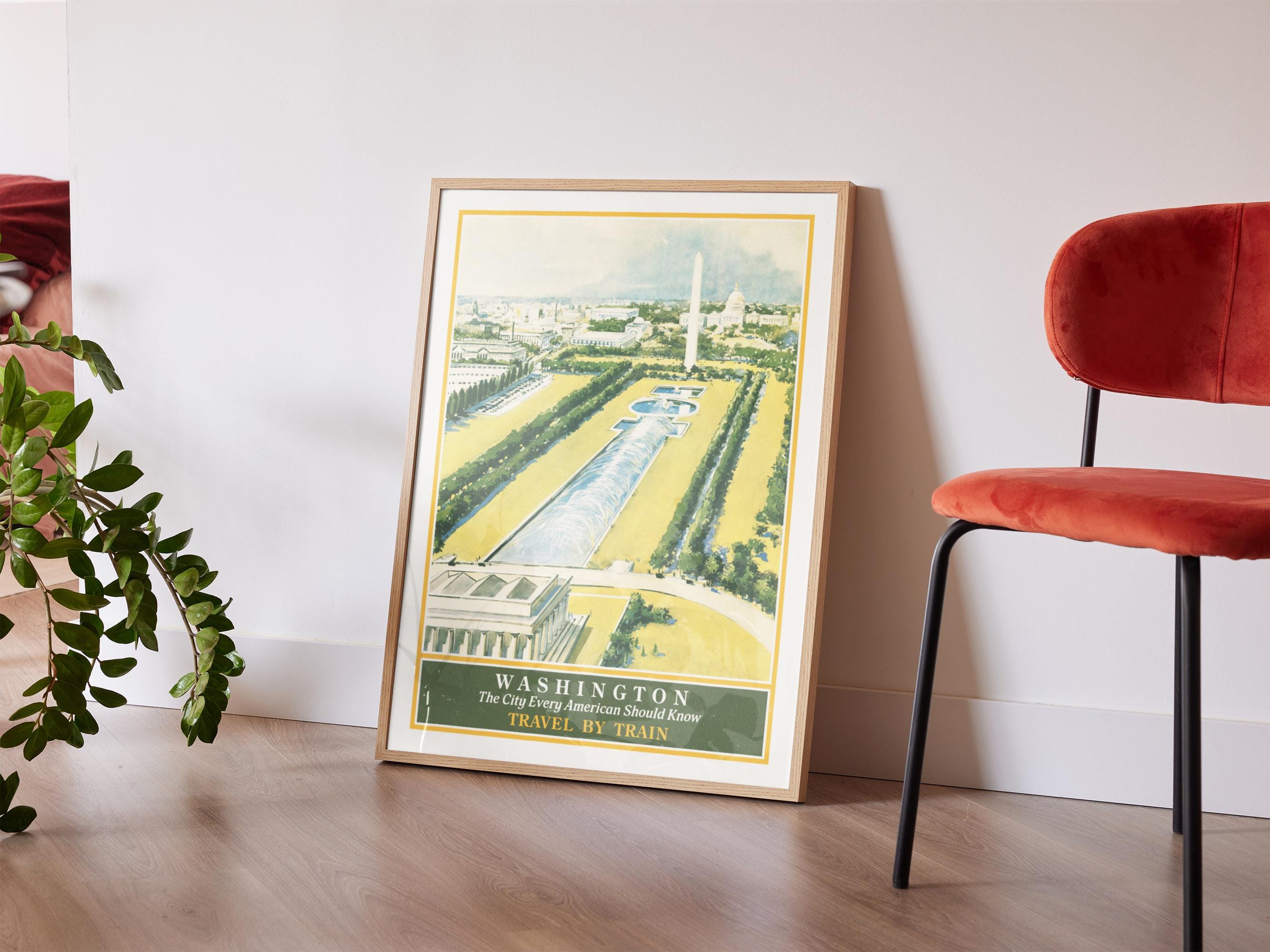 Washington DC Instant Download Poster Railroad Travel Vintage Capitol ...