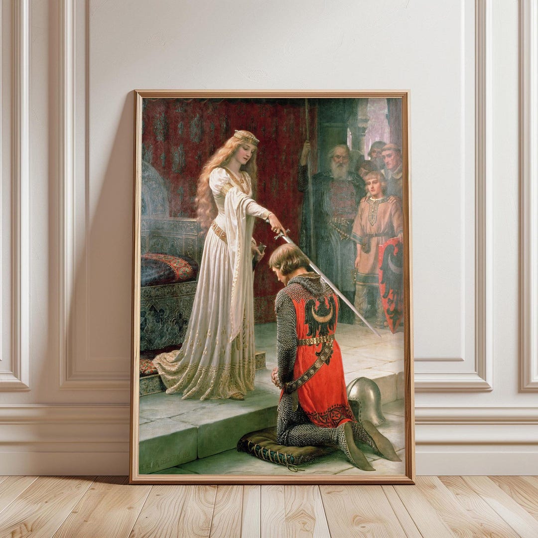 The Accolade by Edmund Blair Leighton | Medieval Queen Print | Chivalry ...