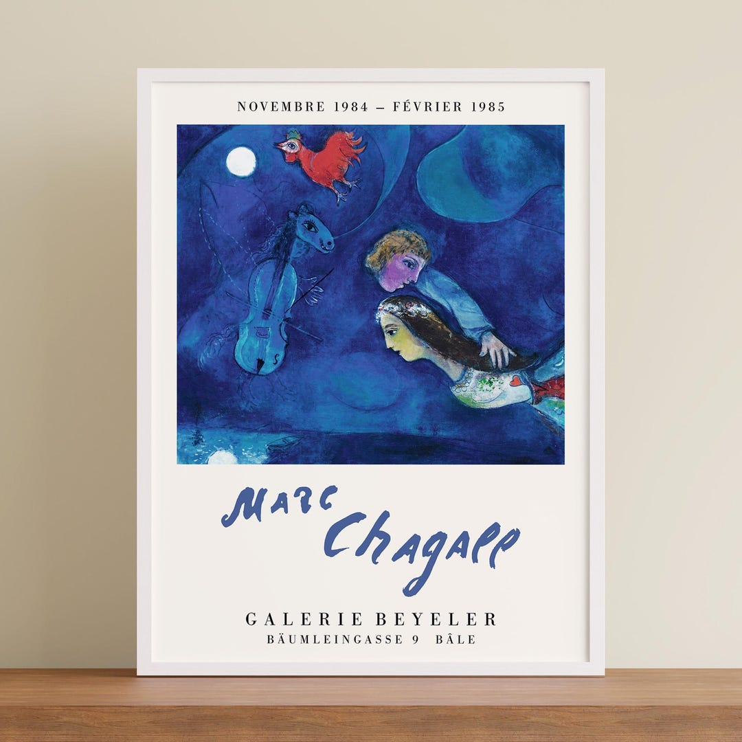 Marc Chagall Red Rooster in the Night Instant Download Poster ...