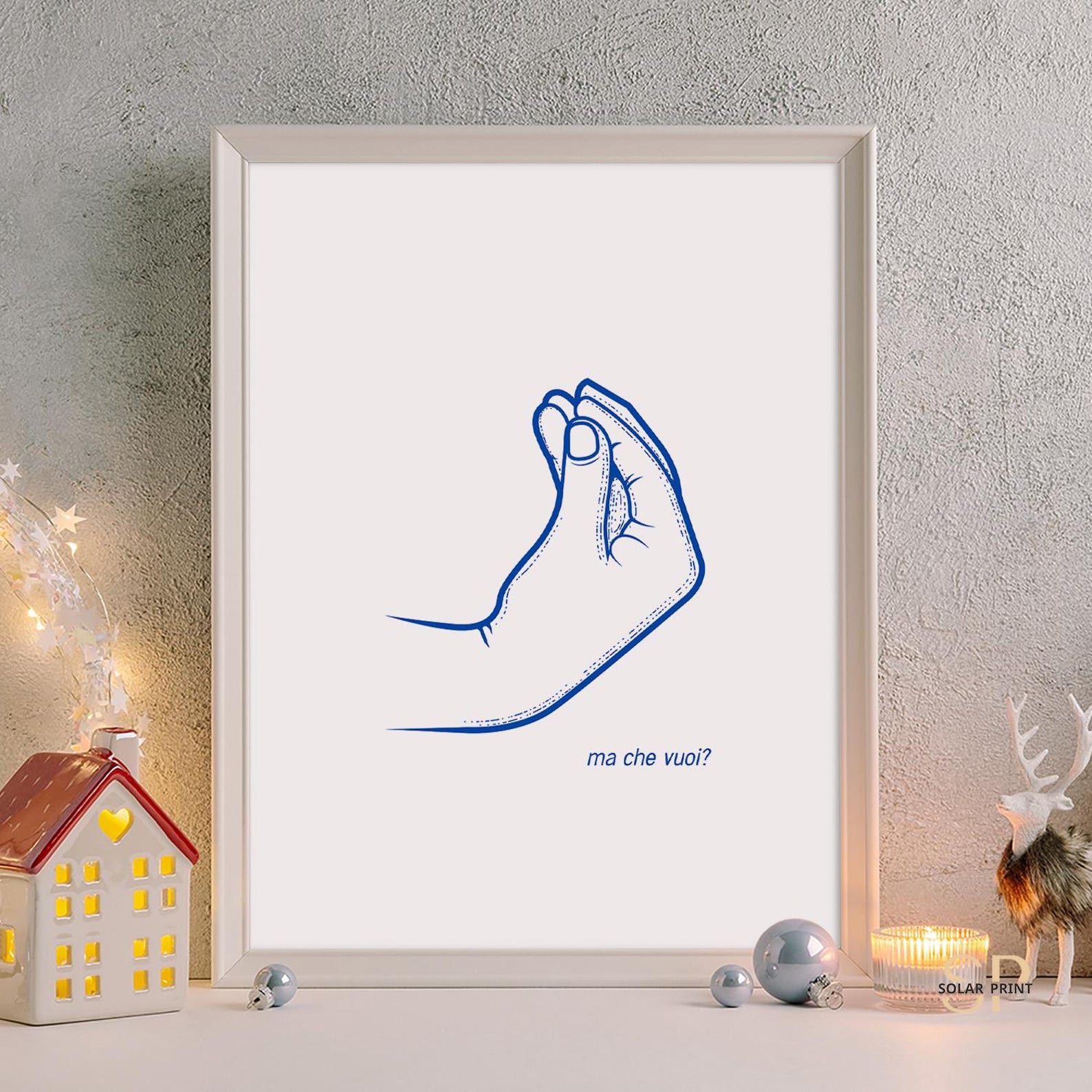 Ma Che Vuoi Italian Gesture Poster Hand Drawing Che Vuoi Sign Art Print ...