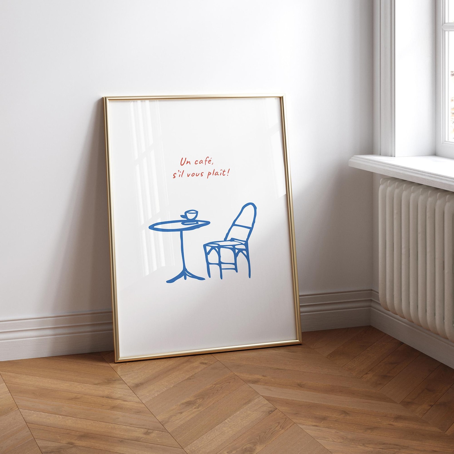 French Cafe Poster Parisian Coffee Wall Art Minimalist Kitchen Print Un ...