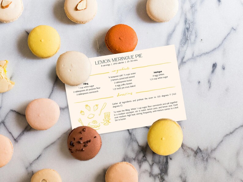 Editable Desserts Recipe Card Template: Modern Printable (CANVA) - Etsy ...