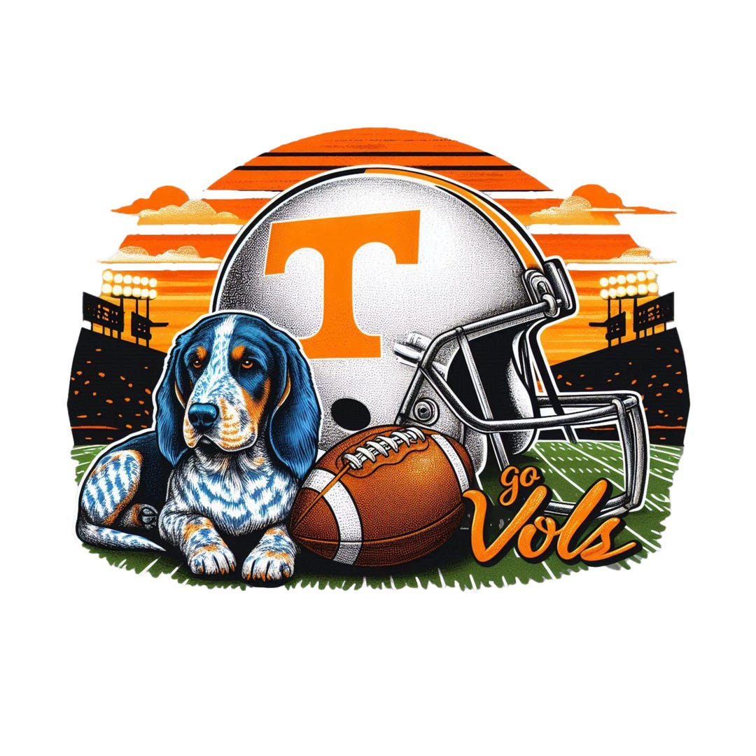 Tennessee Football Helmet Football Field, Handdrawn Digital Image Png ...