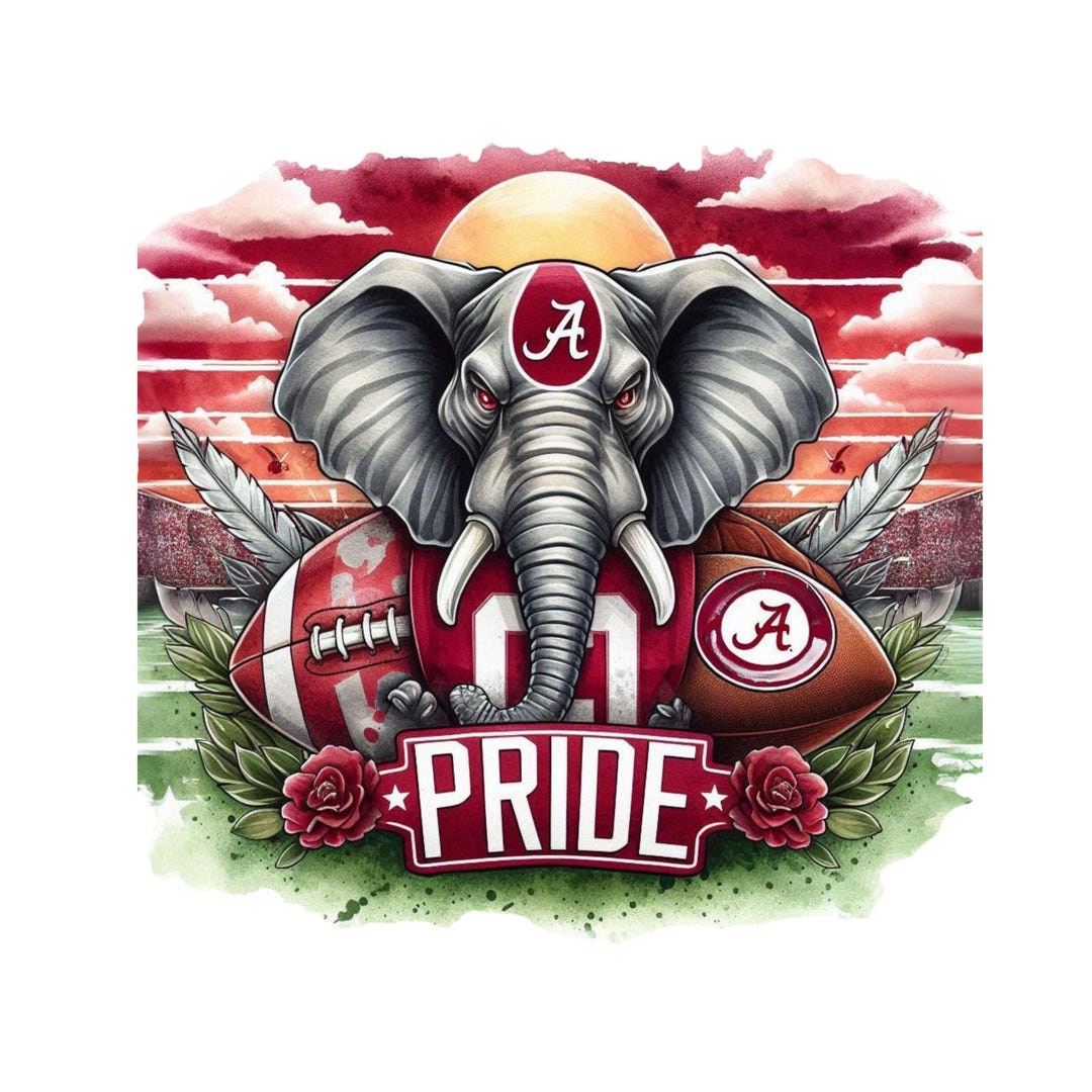 Alabama Football Game Day Elephant Design, Alabama Football Digital ...