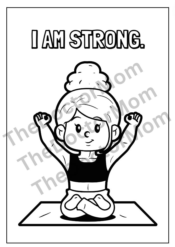 Yoga Coloring Book for Kids With Affirmations printable - Etsy