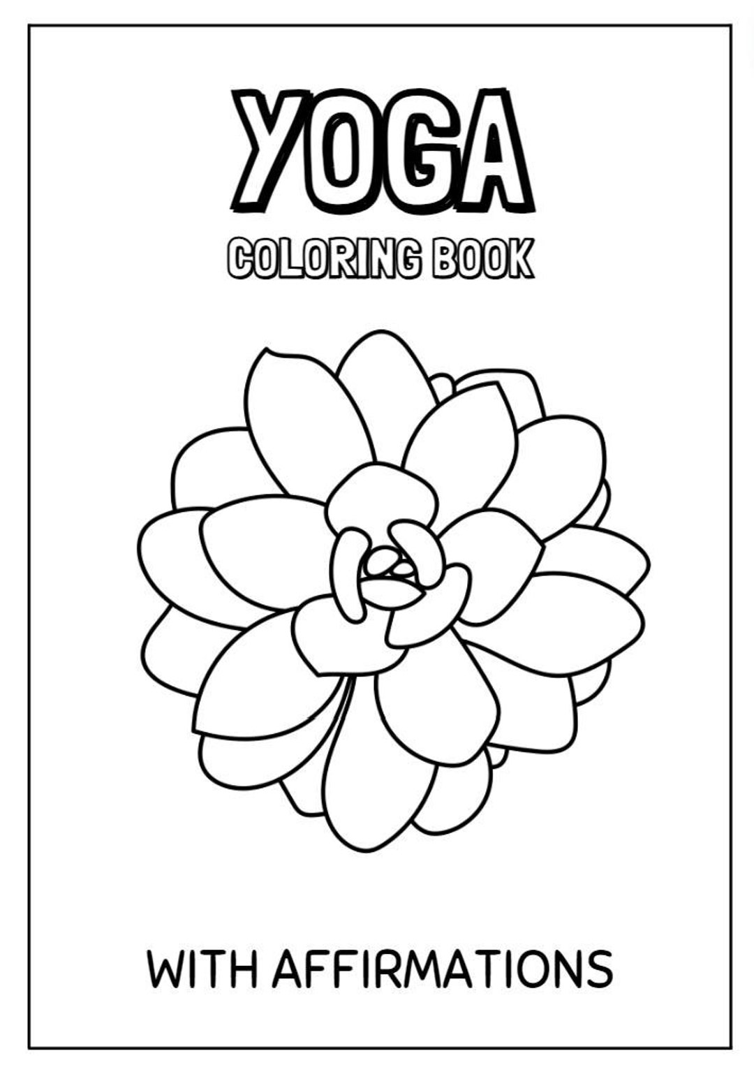 Yoga Coloring Book for Kids With Affirmations printable - Etsy